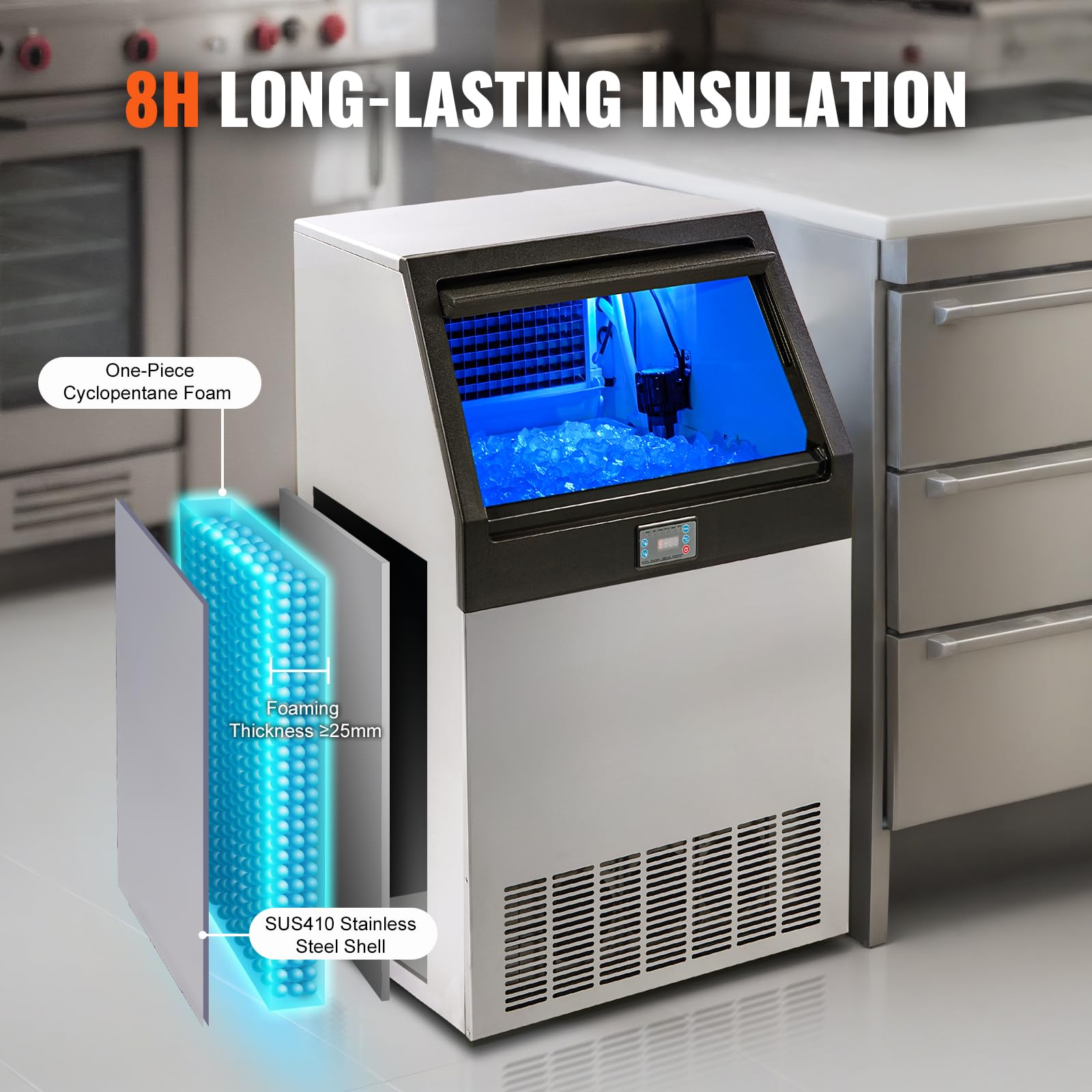 Mua VEVOR Commercial Ice Maker Machine, 265lbs/24H, Ice Maker Machine ...