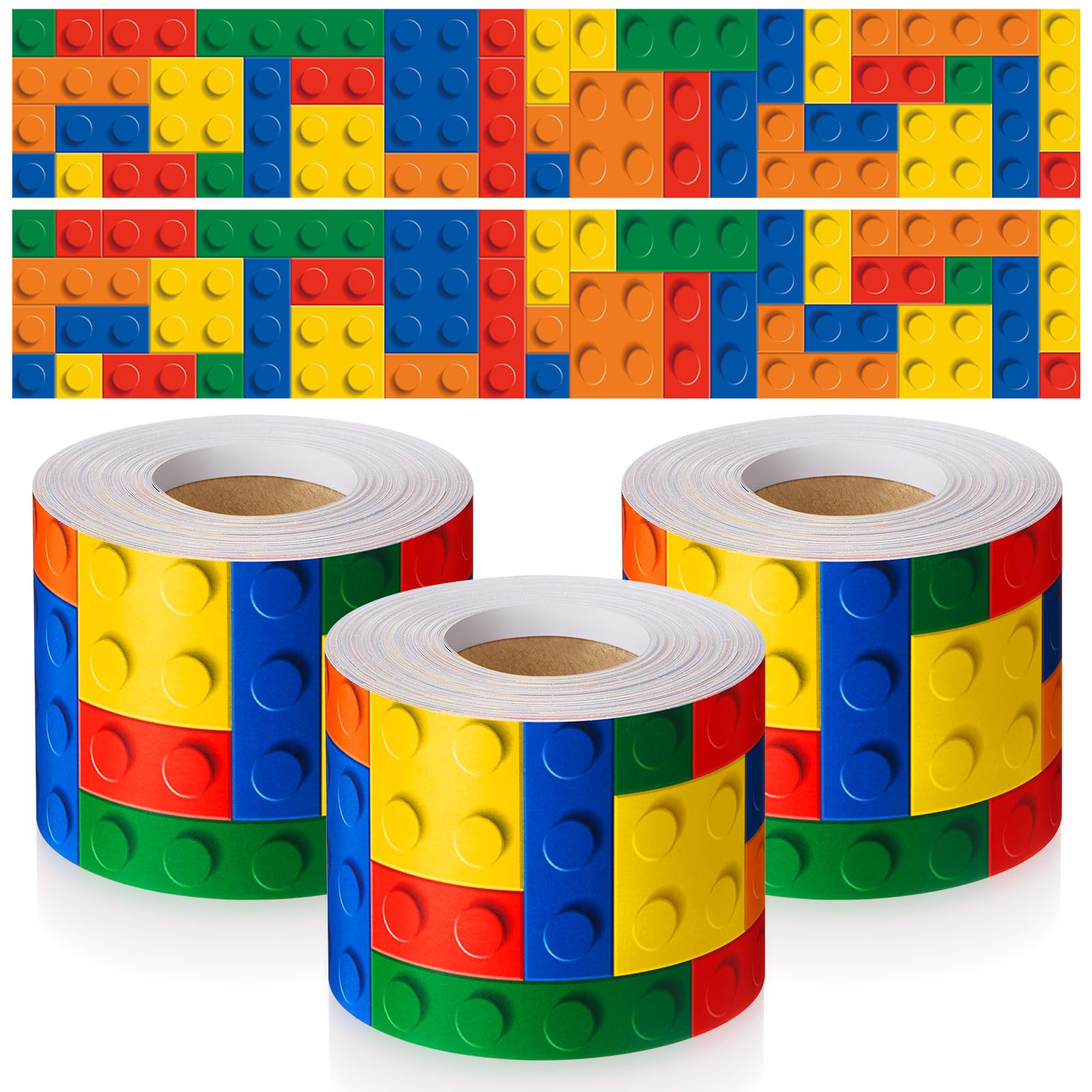 Glenmal 196.8 Feet 3 Rolls Building Block Bulletin Board Borders ...