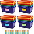 Amazon.com: CONLI 24 Pcs Plastic Cubby Bins with Adhesive Labels for ...