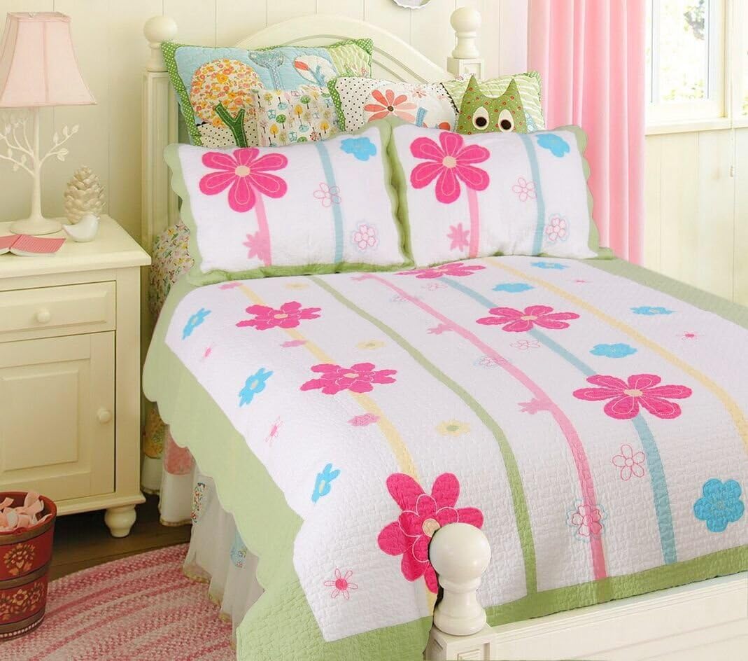 Amazon.com: Cozy Line Home Fashions Spring Fling Flower Embroidery ...