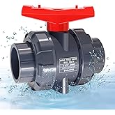 Amazon.com: PVC Union Ball Valve, 1-1/2" Inch (DN40) True Union Full Flow Ball Valve with ASTM ...