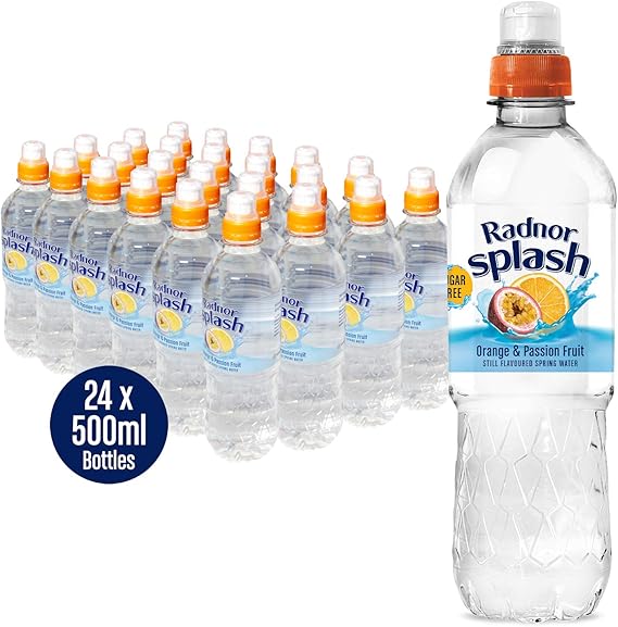 Radnor Splash Orange & Passion Fruit Flavoured Water 24x500ml: Amazon ...
