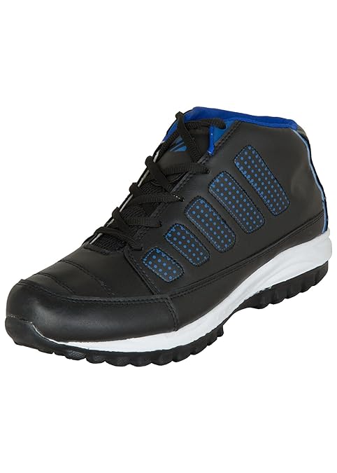 Buy Zovi Synthetic Black and Blue High-Ankle Sports Shoes (00018100701 ...