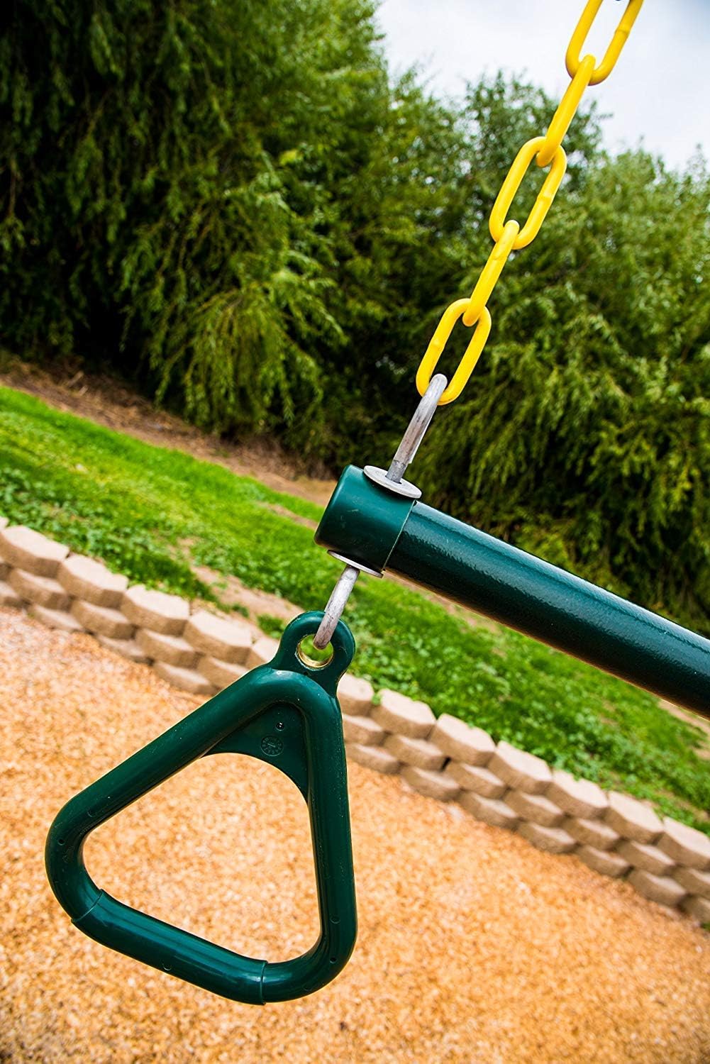 Fantasy Tree Heavy Duty Steel Trapeze Bar with Rings and Plastic Coated ...