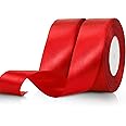 Amazon.com: 100 Yards 1 1/2 Inch Red Satin Ribbon, Ribbon for Flower ...