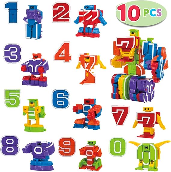 JOYIN 10 Pieces Number Robot Action Figure Toys for Kids Number ...