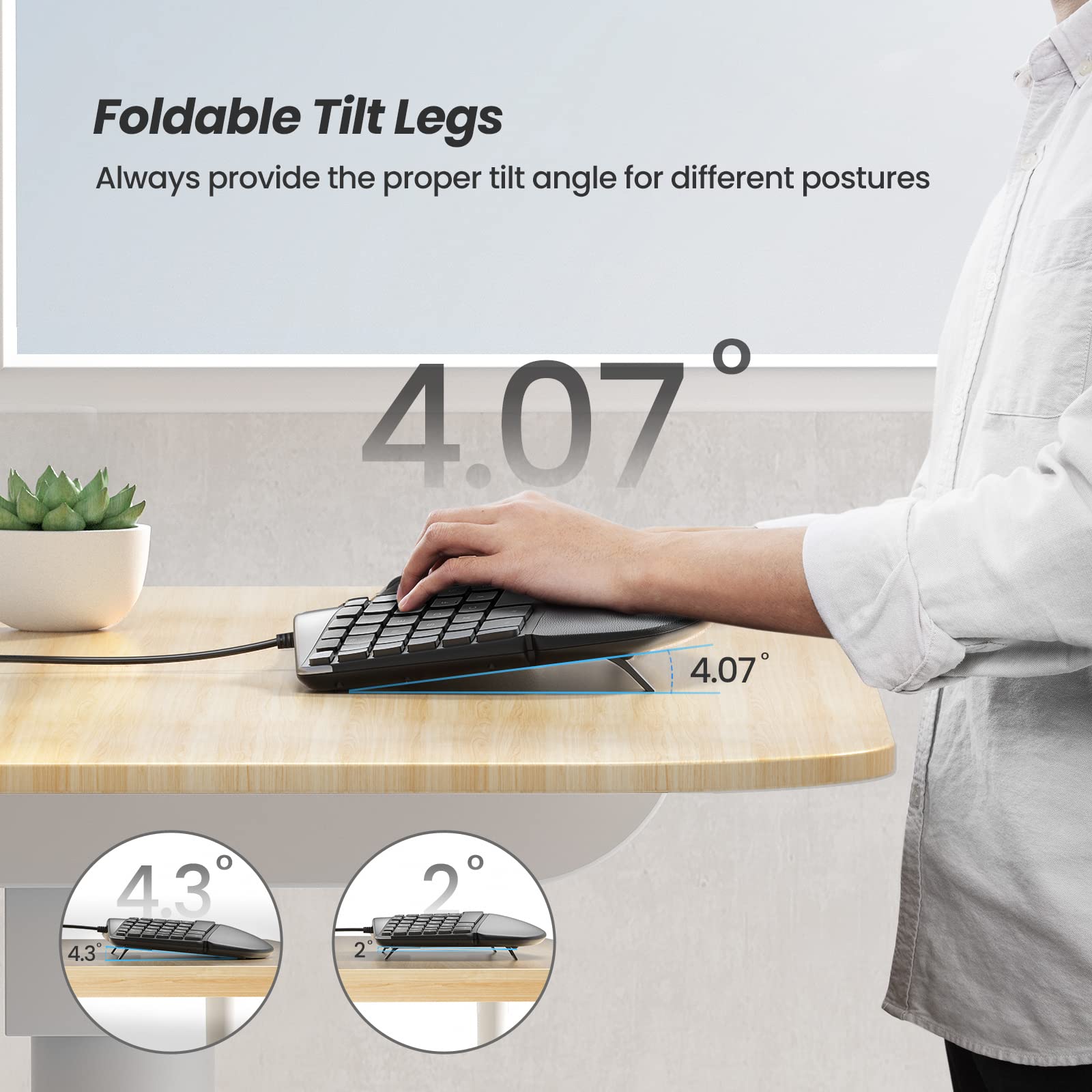 Mua RT02 Ergonomic Keyboard, Wired Split Keyboard with Pillowed Wrist ...