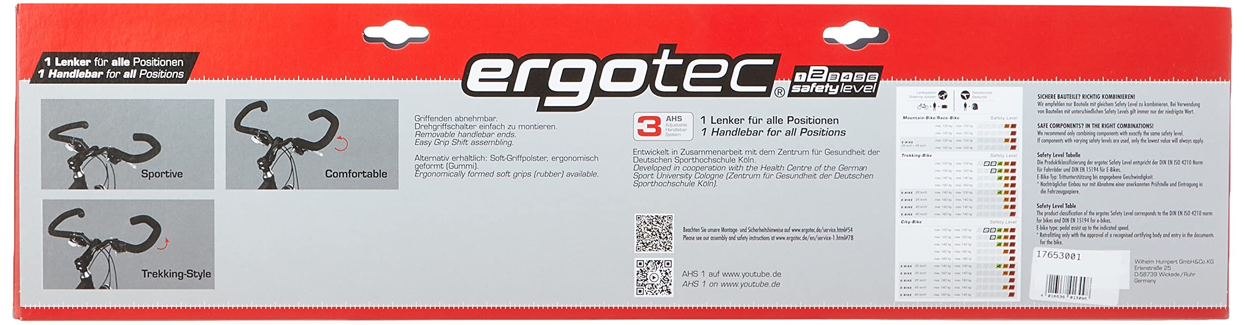 Mua ergotec AHS-Basic Comfort 25.4 Bicycle Handlebars Aluminium AL6061 ...