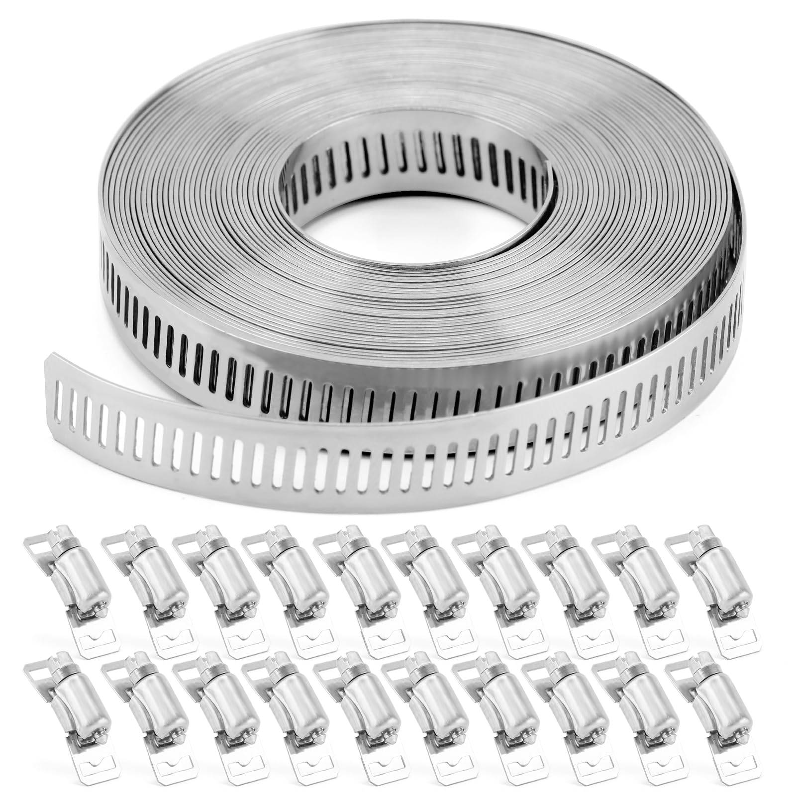 Mua WSWECCL Hose Clamps 20FT Strap+20 Fasteners,DIY Cut-To-Fit 304 ...