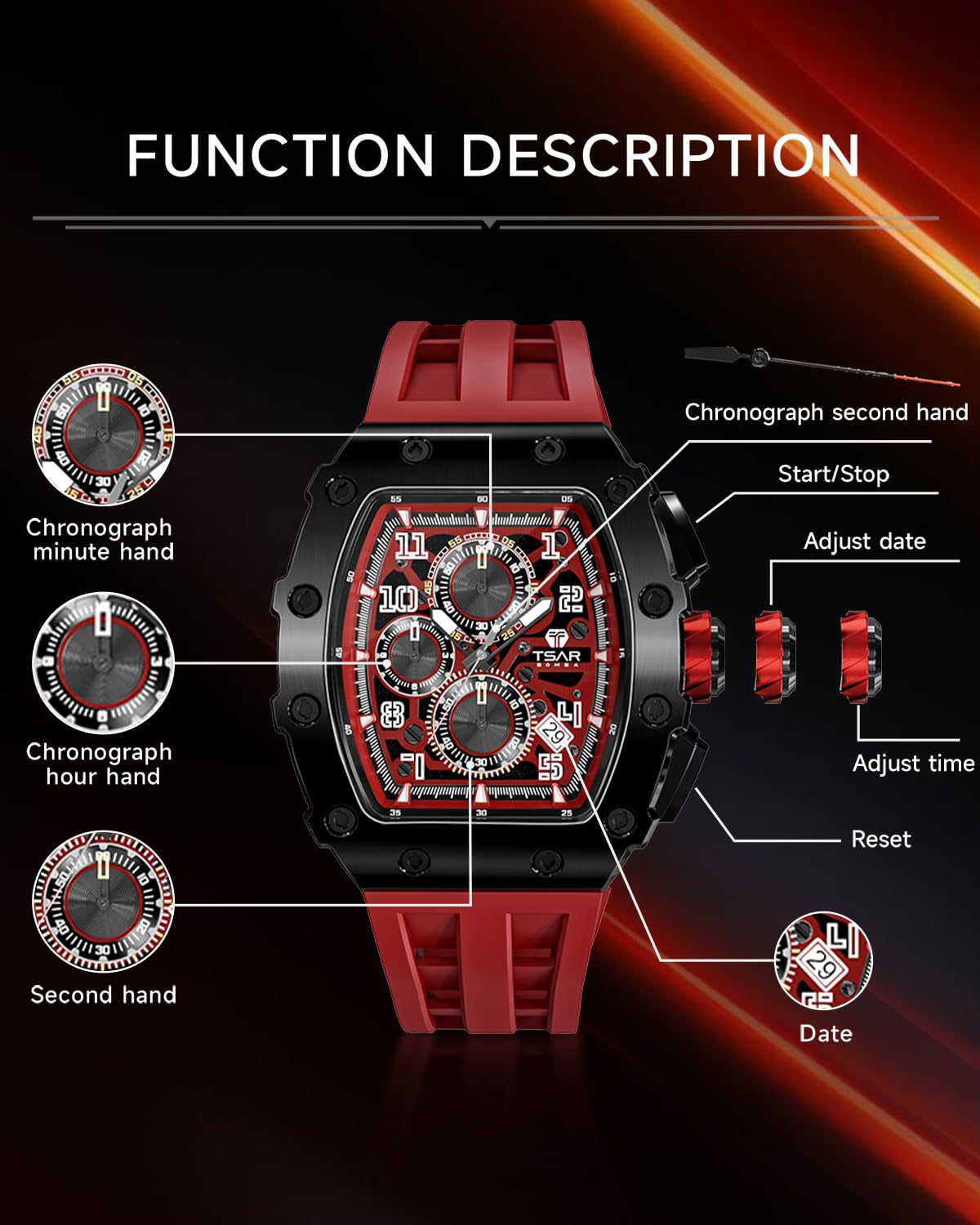 Mua TSAR BOMBA Mens Watches Quartz Watches for Men Waterproof 50M ...