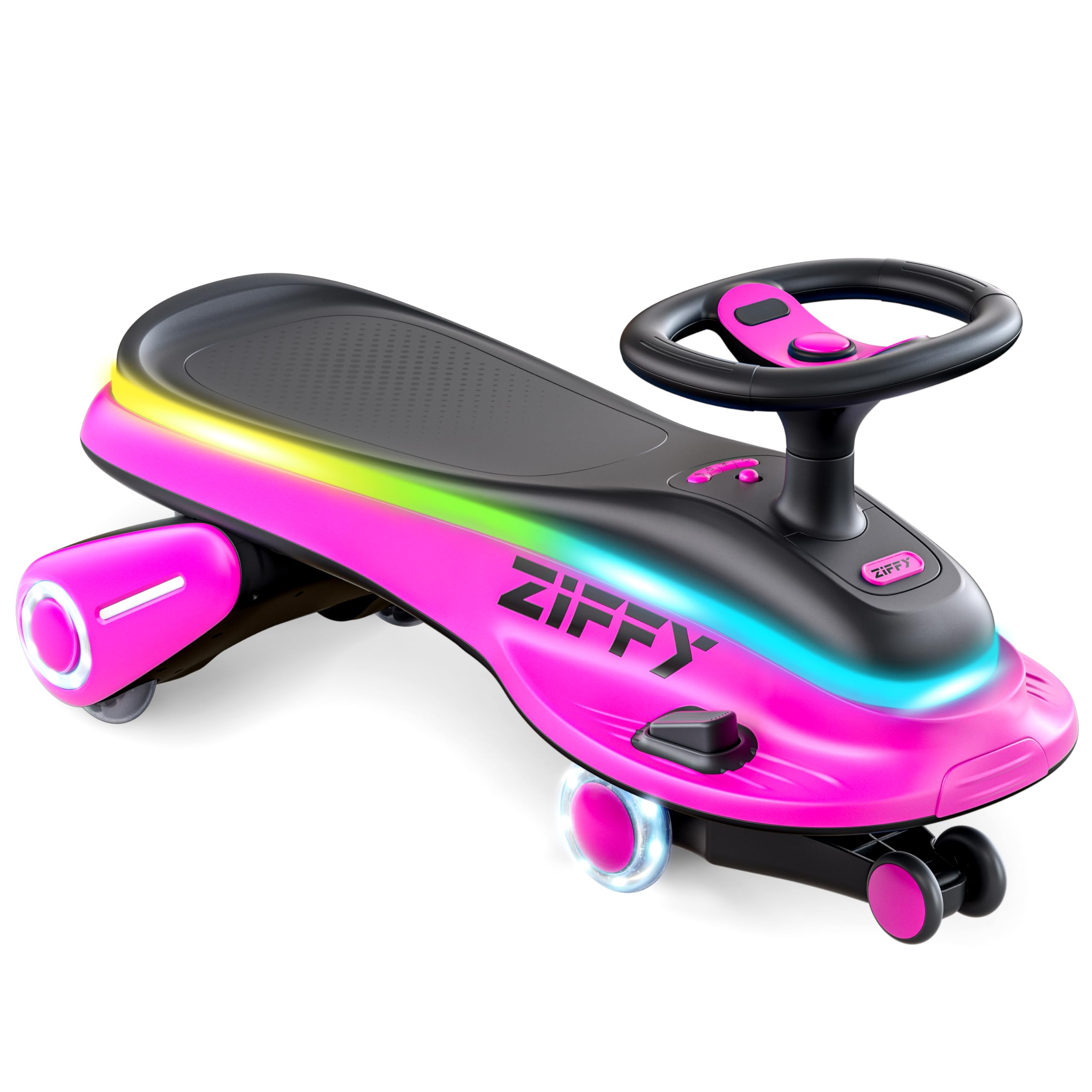 ZIFFY 45W 5.5A Electric Wiggle Car with Pedal, Light-Up, Rechargeable ...
