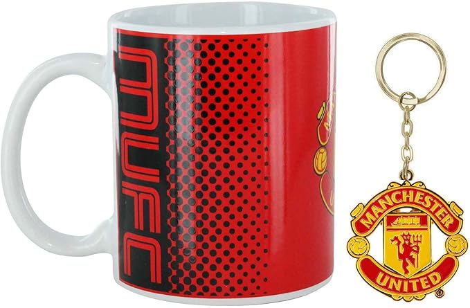 Official Manchester United Crest Ceramic Mug & Keyring Gift Set ...