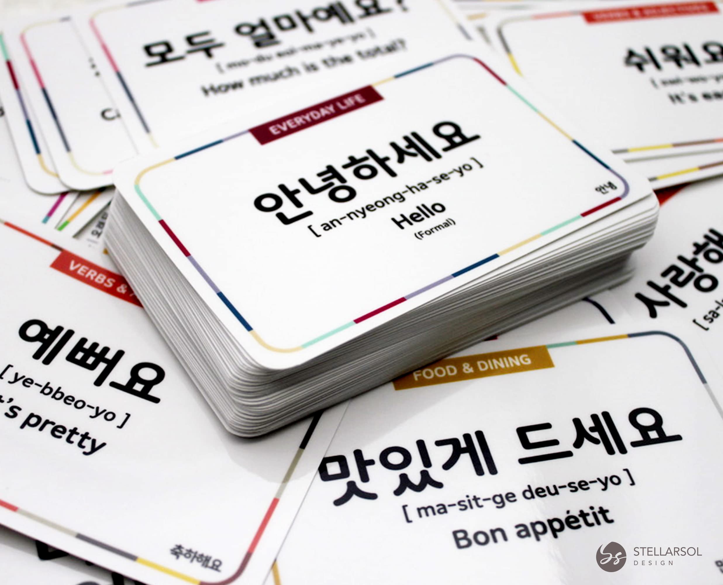 Mua Korean Basic Dialogue Flashcards - 120 Basic Phrases/Words With ...