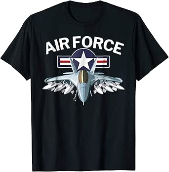 Amazon.com: Air Force with Vintage Air Craft Roundel and Jet T Shirt ...