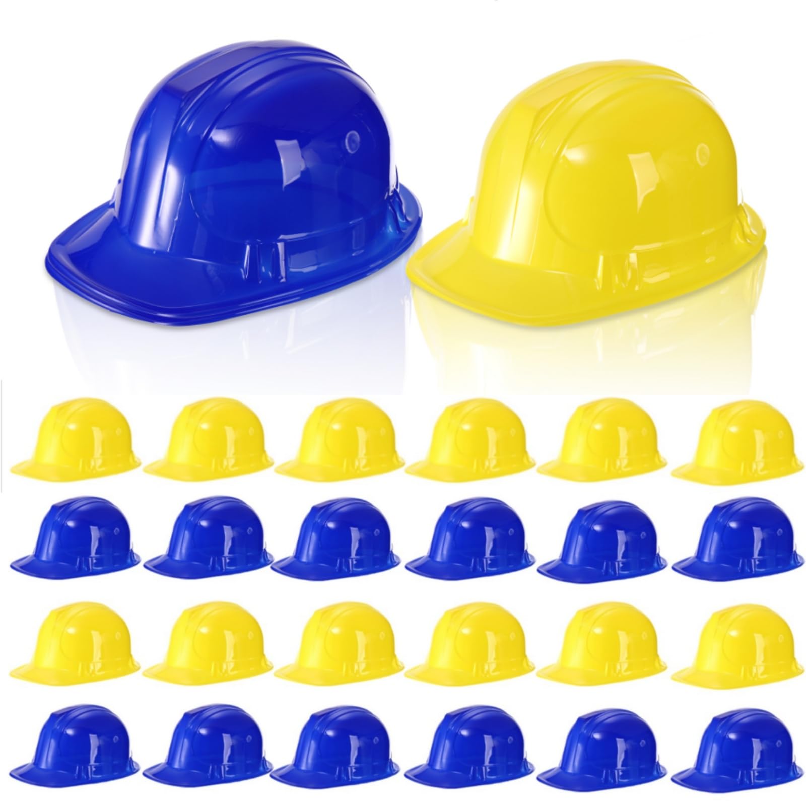 Covzoe 24 Pack Construction Hats Toy, Soft Plastic Kids Party Hat ...