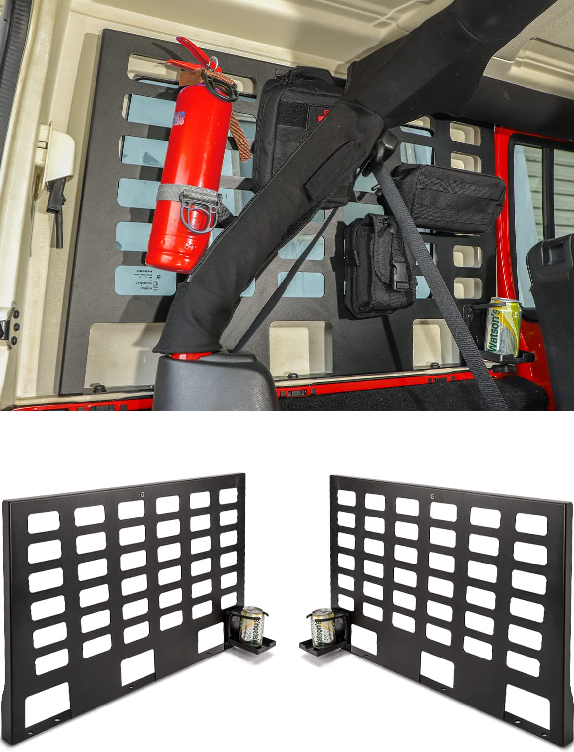 Savadicar Rear Window Side Storage Racks, Back Cargo Metal Carrier ...