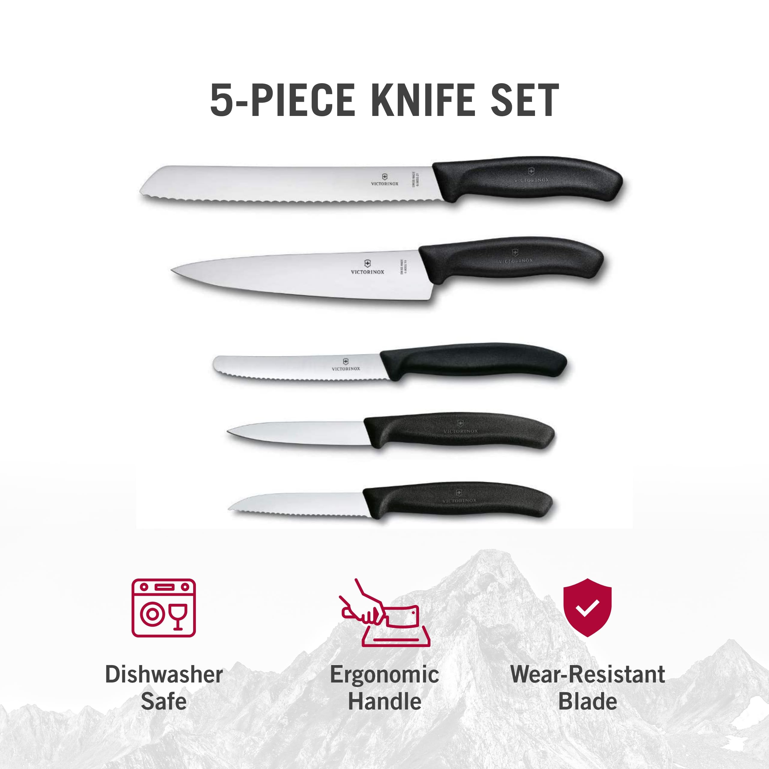 Victorinox Swiss Classic Kitchen Knife Set, 5 Pieces - Paring Knives ...