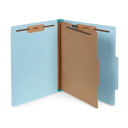 10 Blue Classification Folders - 1 Divider - 2 Inch Expansions ...
