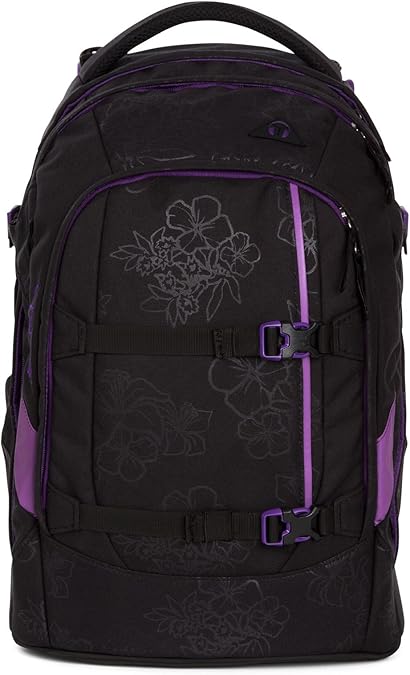 Satch Schulrucksack-Set 2-TLG Pack Purple Hibiscus Schwarz: Amazon.de ...