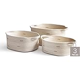 Amazon.com: RGI Home Textured Linen and Fabric Rope Storage Baskets ...