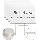 Amazon.com : Blank Yard Signs with Stakes, 4 Pack 17 x 12 inches White ...
