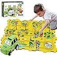 Amazon.com: 25Packs Puzzle Racing Children's Racing Track Set, Dinosaur ...