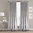 Amazon.com: Roslynwood Home Living Room Silver Velvet Curtains - Sound ...
