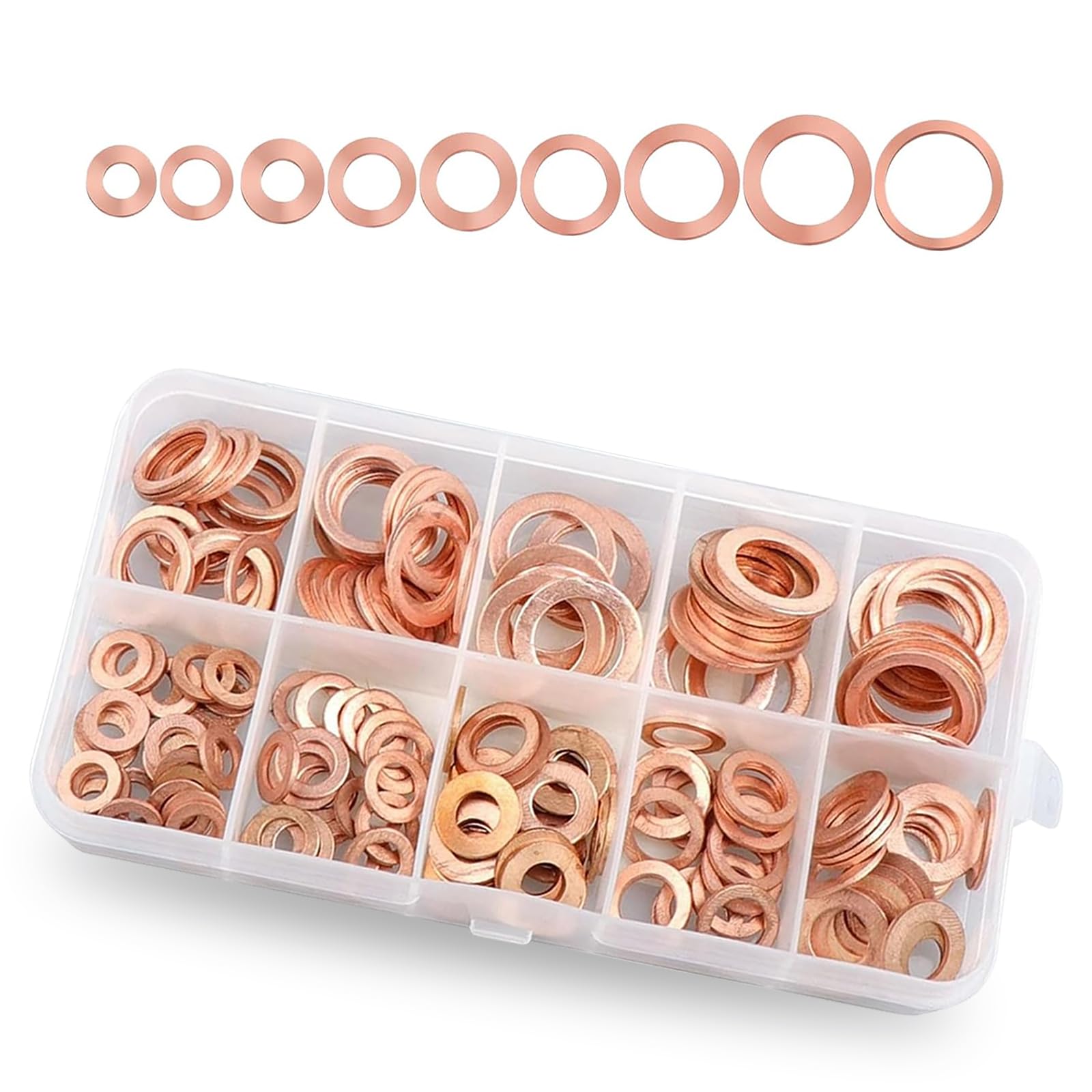 Mua Crynod Pack-200 Automotive Copper Flat Washer Assortment Set, M5 M6 ...