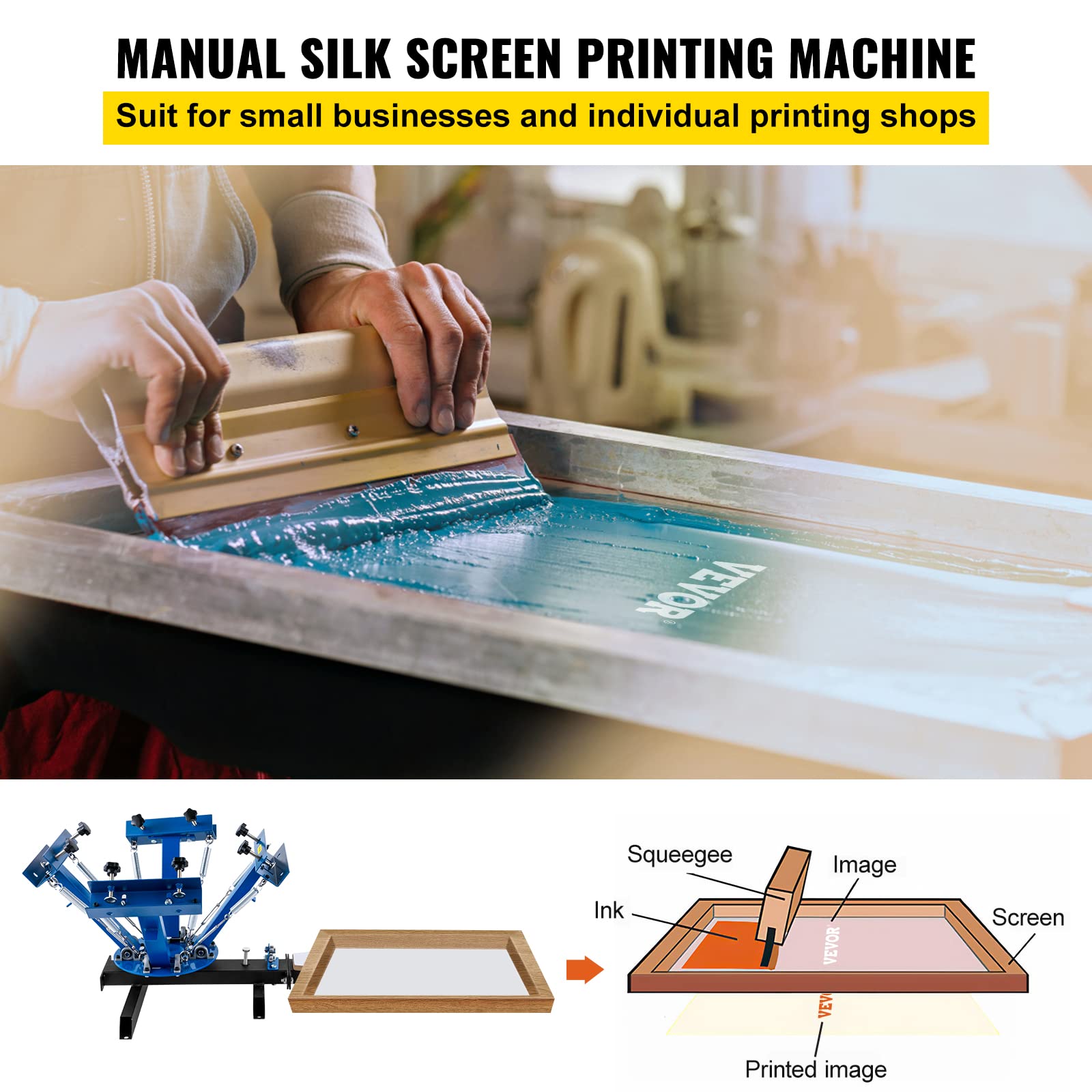 Mua Screen Printing Press 4 Color 1 Station Screen Printing Machine ...