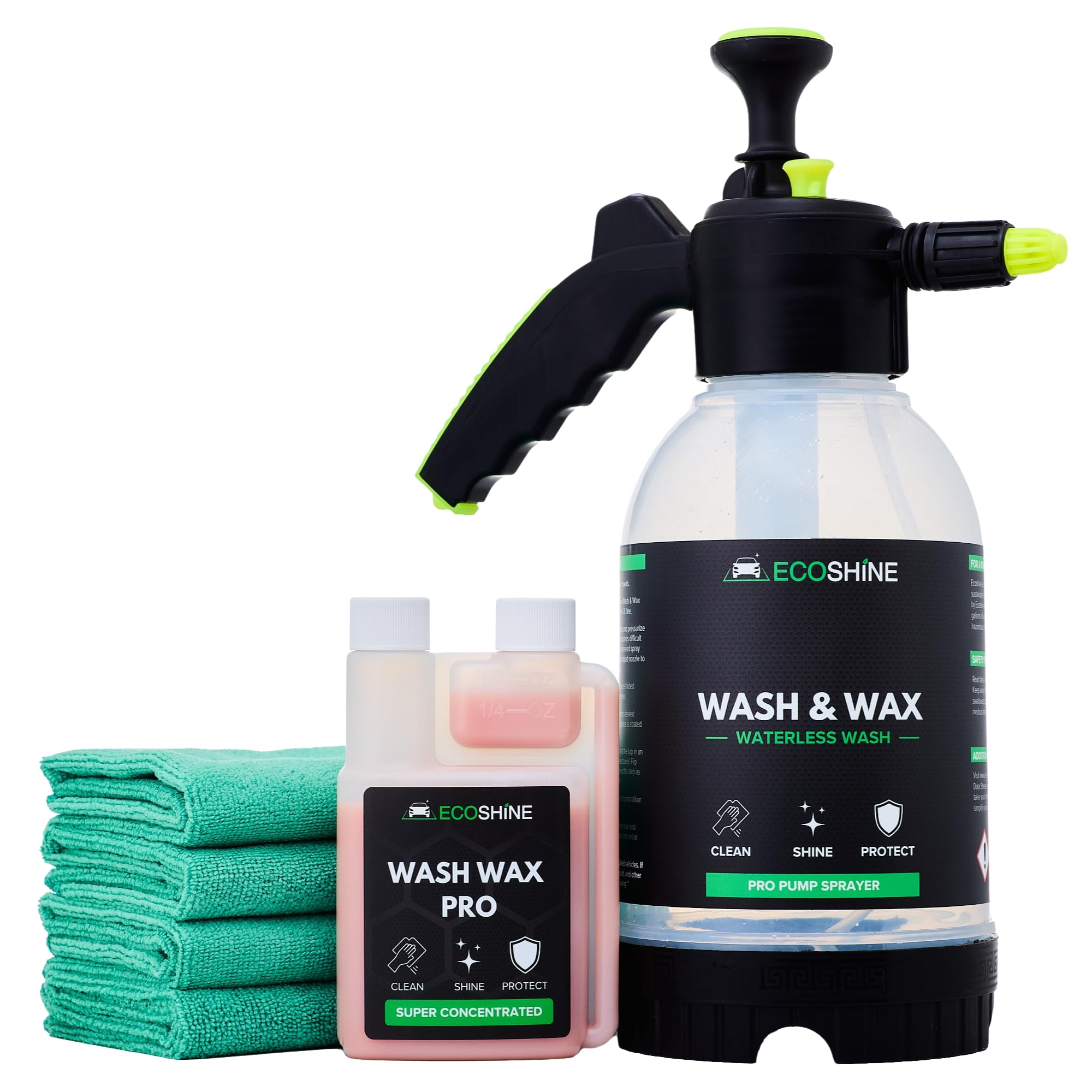 Ecoshine Waterless Car Wash Kit | Wash & Spray Wax 100+ Cars | All-In ...