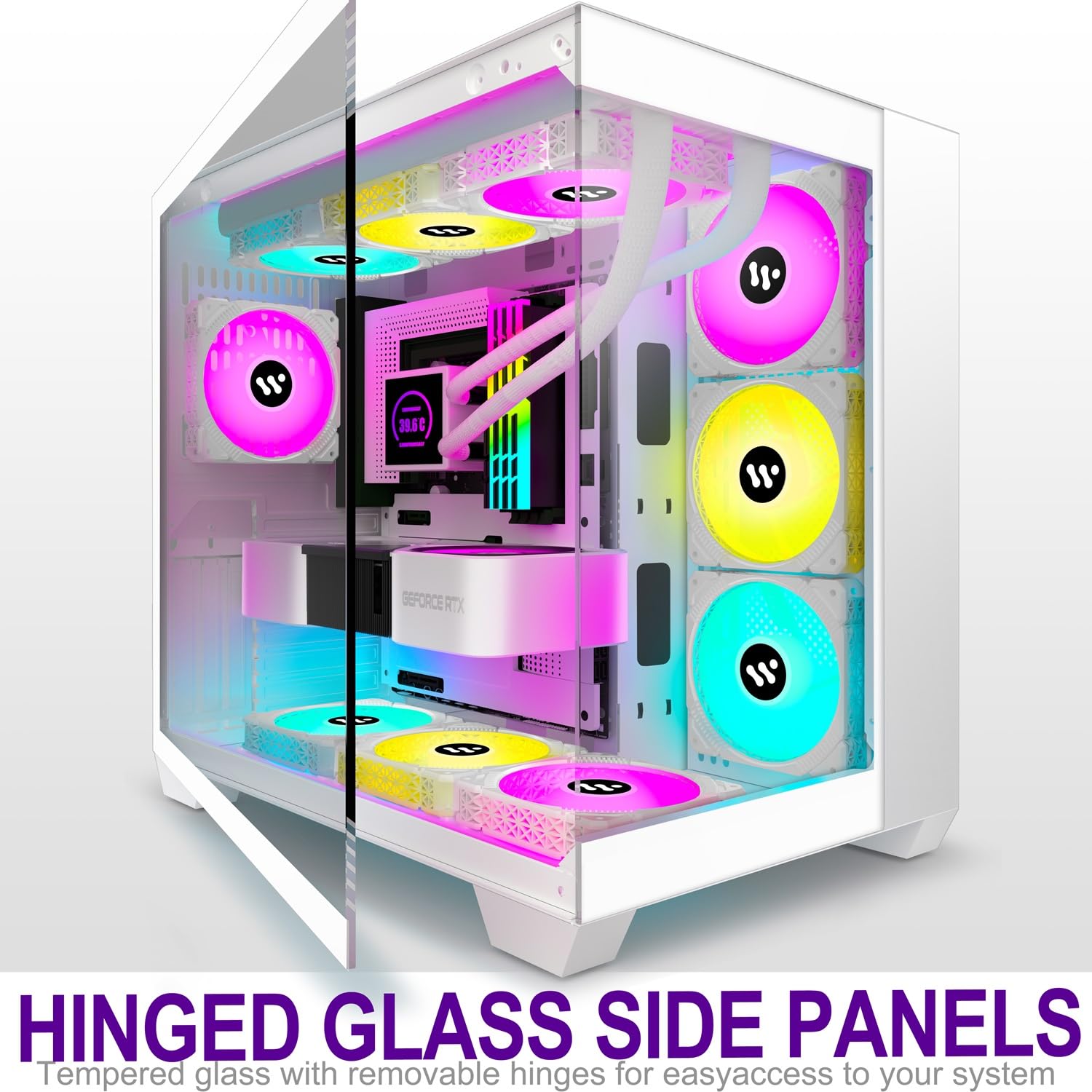 Mua KEDIERS ATX PC Case,6 PWM ARGB Fans Pre-Installed,360MM RAD Support ...