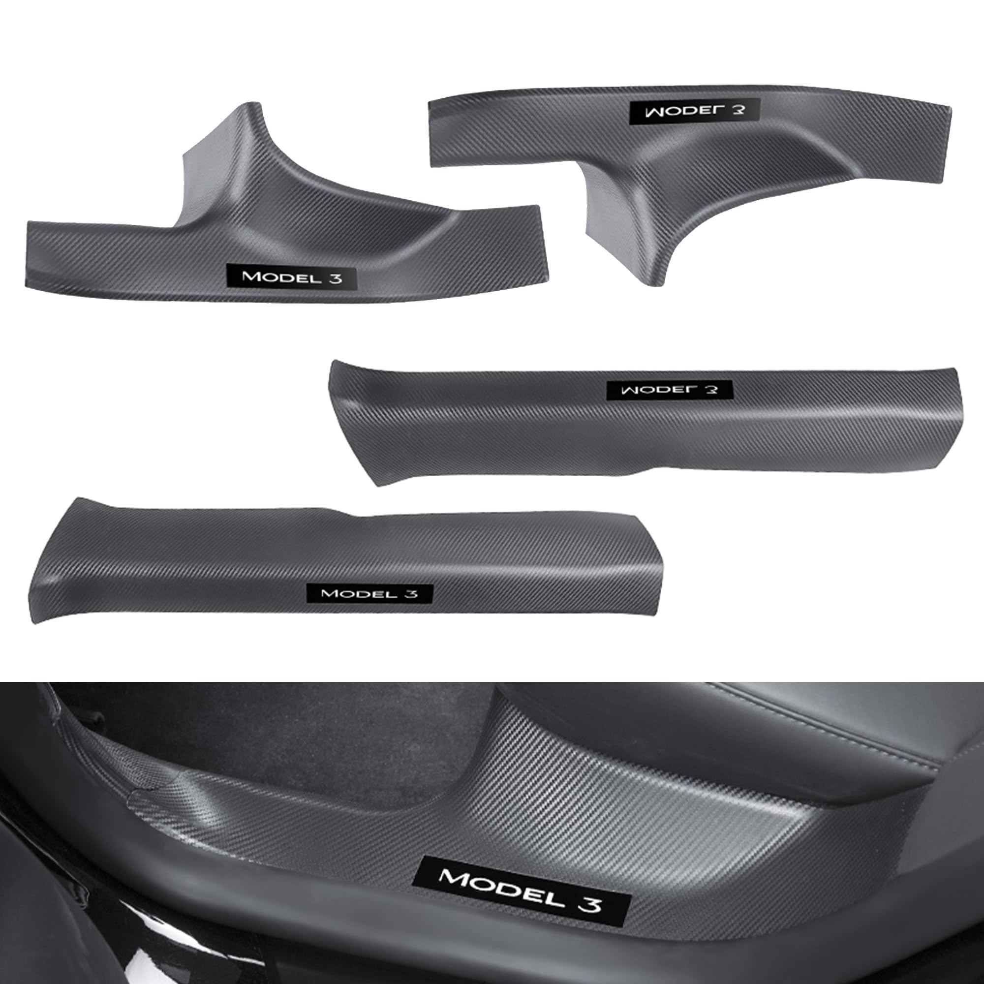 HSB Compatible for Tesla New Model 3 Door Sill Protector 2024 Carbon ...