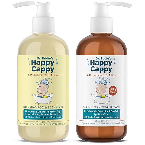 Happy Cappy Shampoo Bundle - Daily Shampoo & Body Wash, Medicated ...