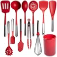 Amazon.com: 12pc Silicone Kitchen Utensils with Stainless Steel handles ...