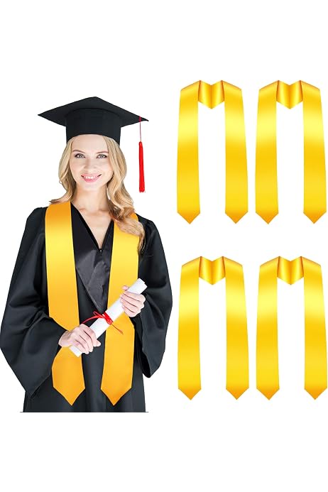 Grad Sash 4-Pack Graduation Stoles - Blank Honor Sashes For Class Of ...