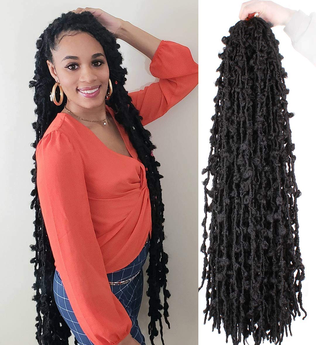 Buy ZRQ 36 Inch Butterfly Locs Crochet Hair 6 Packs Pre-twisted ...