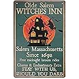 Amazon.com: Liyinriyns Retro Metal Tin Sign Witch Old Salem Wall Poster ...