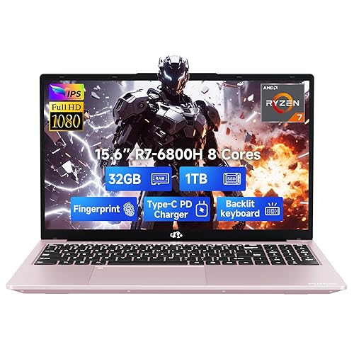 NIMO 15.6" IPS FHD-Gaming-Laptop, 8 Cores AMD Ryzen 7 6800H 32GB DDR5 ...