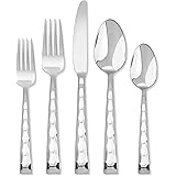 Amazon.com | Hampton Forge Signature Brocade Hammered 45-Piece Flatware ...