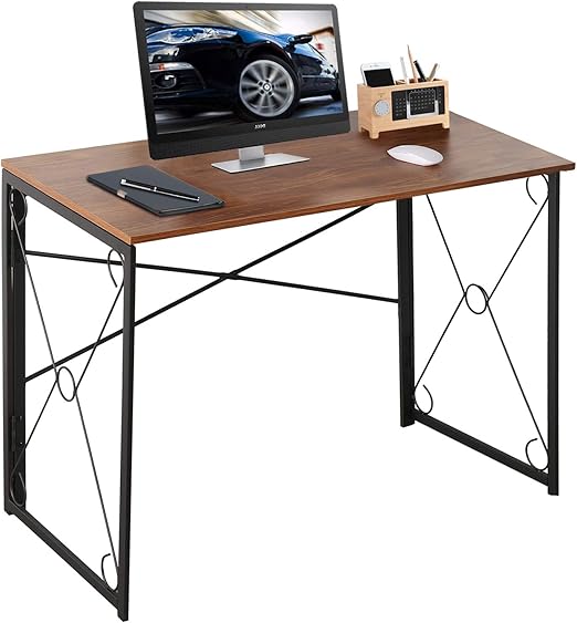 VECELO Folding Utility Computer Desk No-Assembly Study Writing table ...