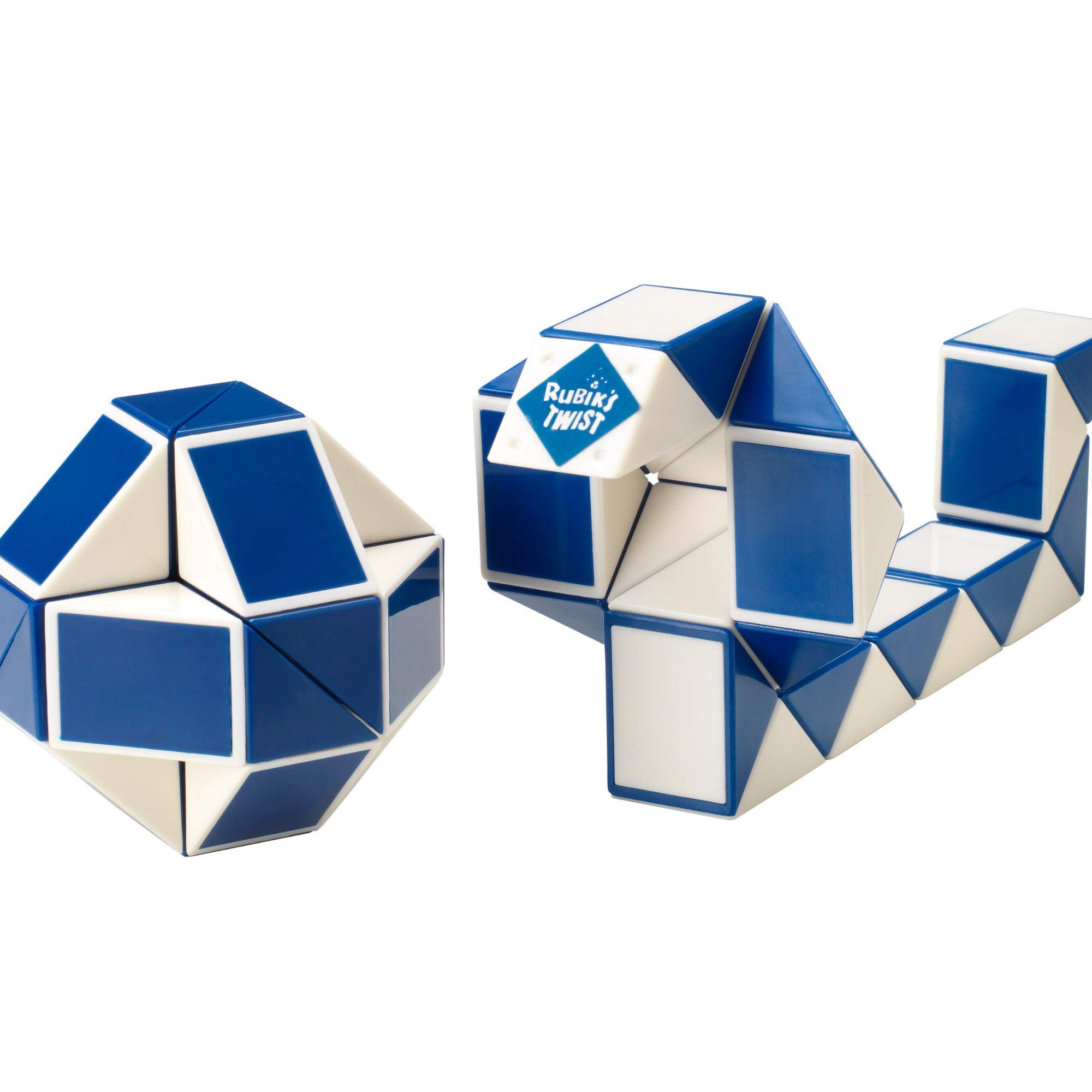 Rubik's Snake | Blue and White Fidget 3D Puzzle Toy, Bend & Twist Into ...