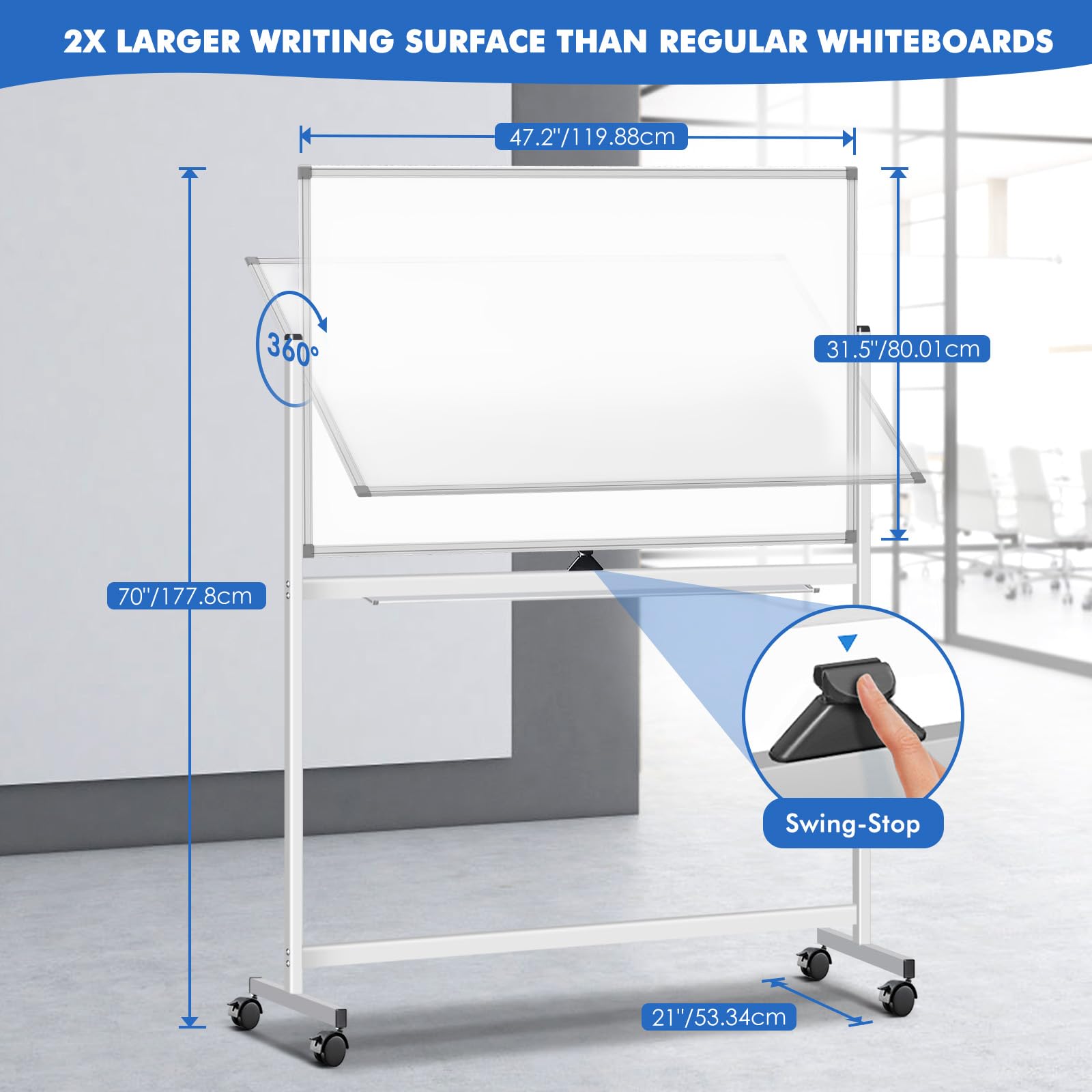 Mua Maxtek Rolling White Board on Wheels 48x32 inch Double Side ...