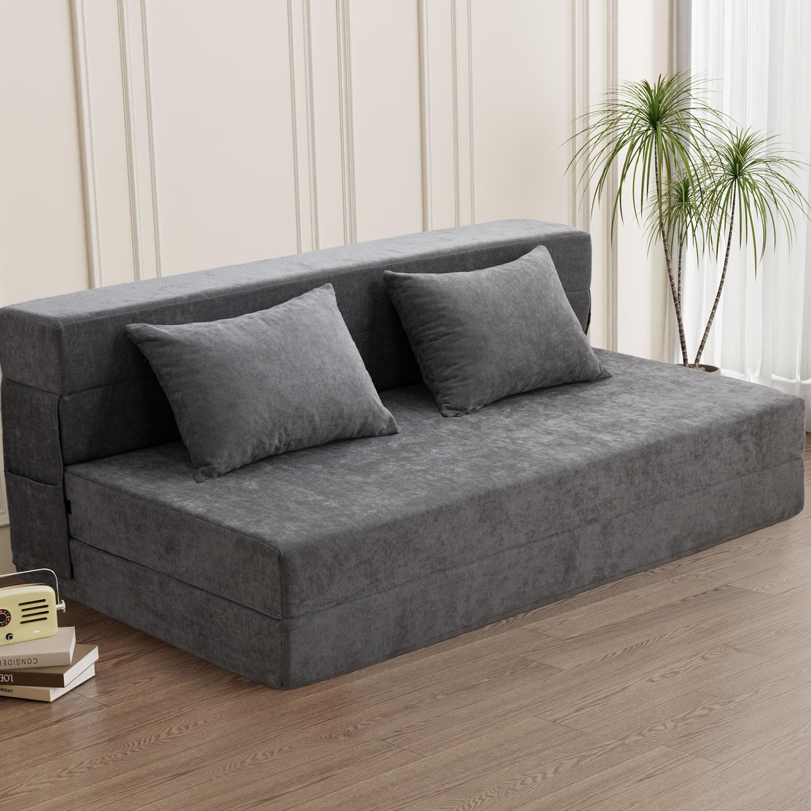 HOMFINE Folding Sofa Bed - Convertible Sleeper Chair with Pillow, Fold ...