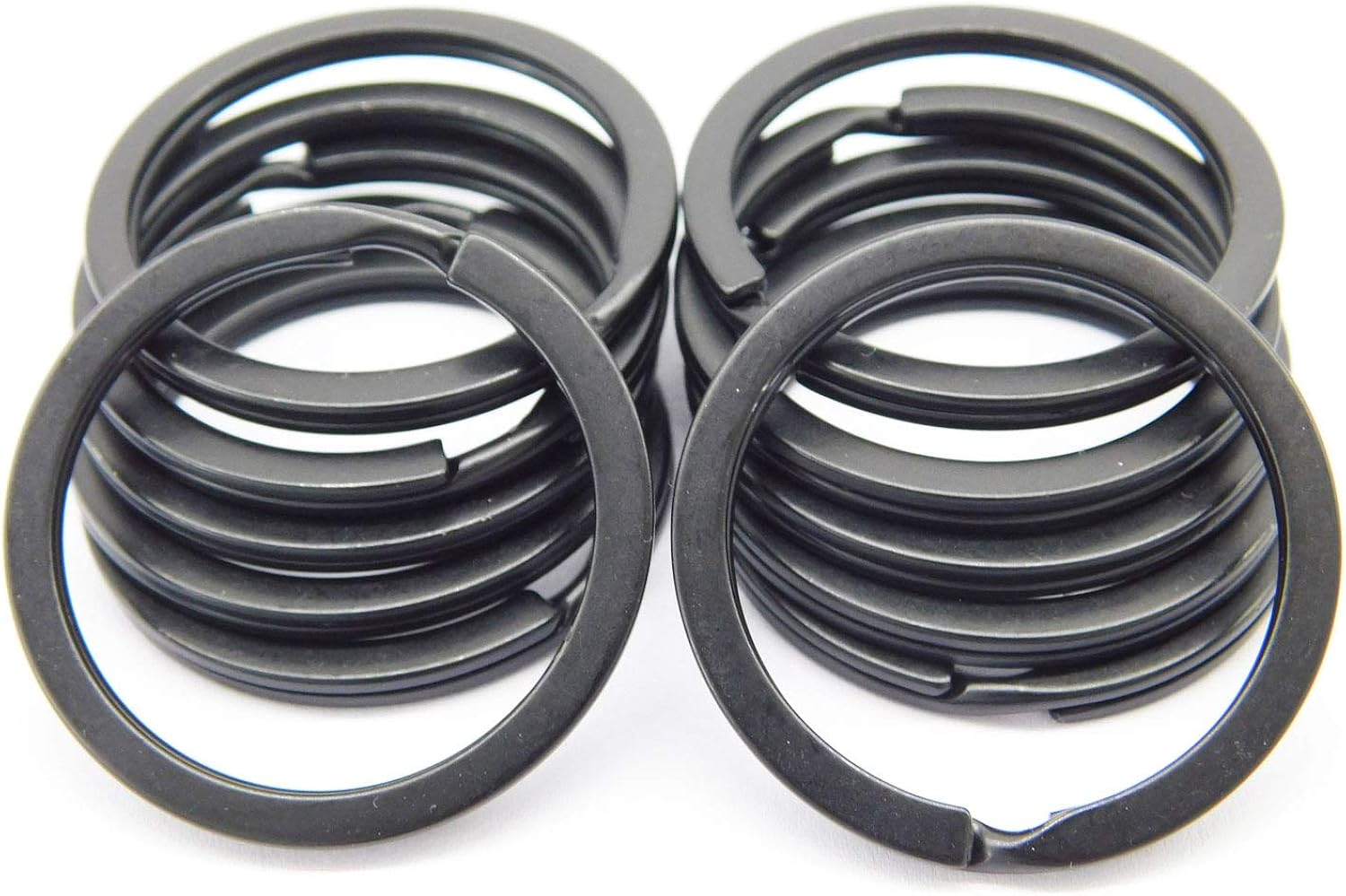 AWTOK 32mm Black Split Key Ring, Black Flat Key Ring, Black Split Ring ...