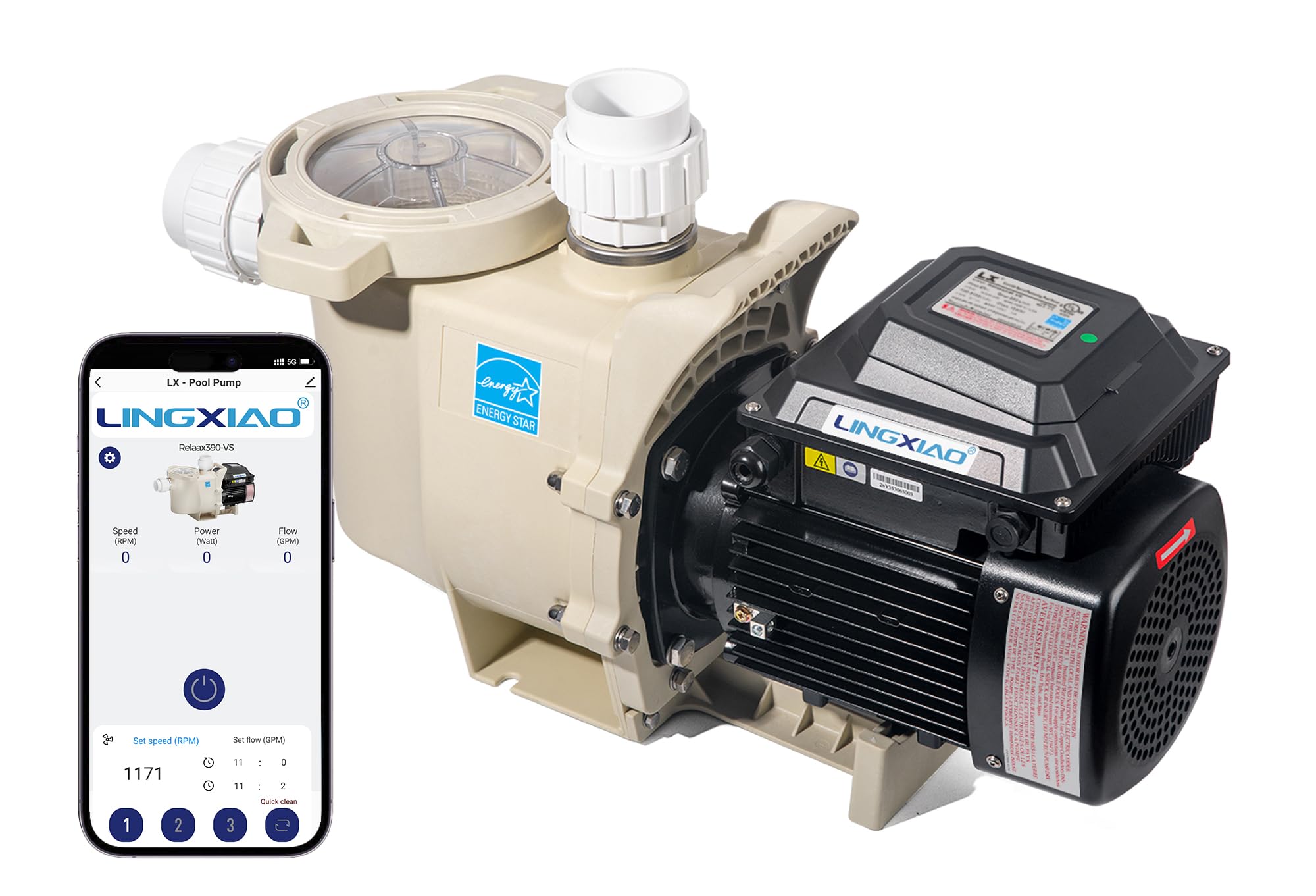 LINGXIAO Variable Speed Pool Pump 3 HP, Smart Pool Pump Inground with ...