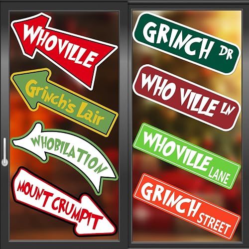 Grinch Christmas Decorations Welcome to Whoville Christmas Stickers ...