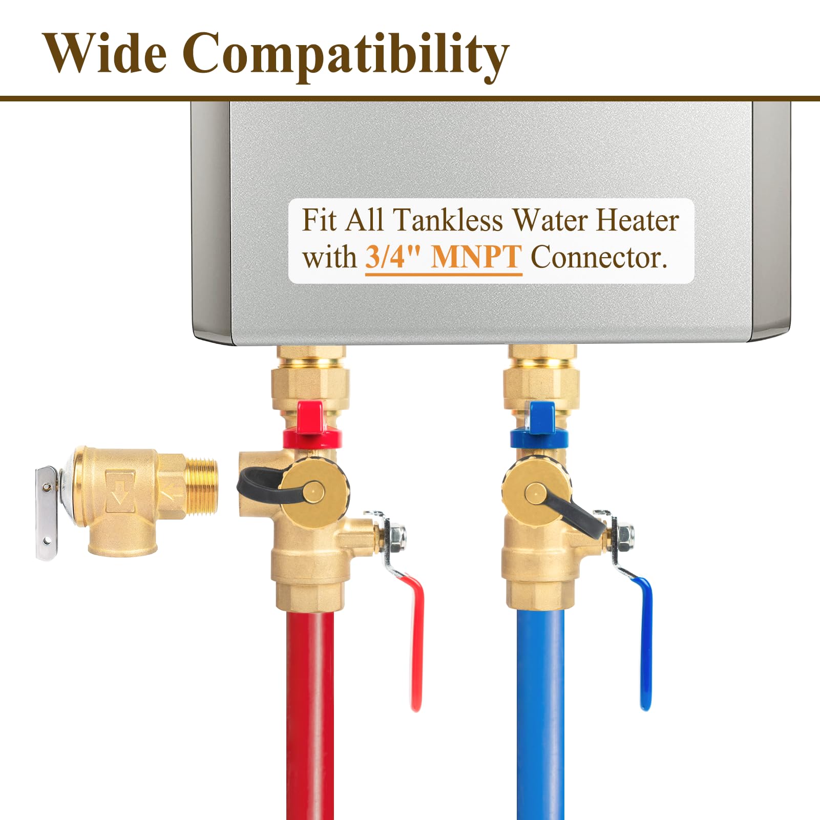 Mua JUWO 3/4 Inch IPS Isolator Tankless Water Heater Service Valve Kit ...