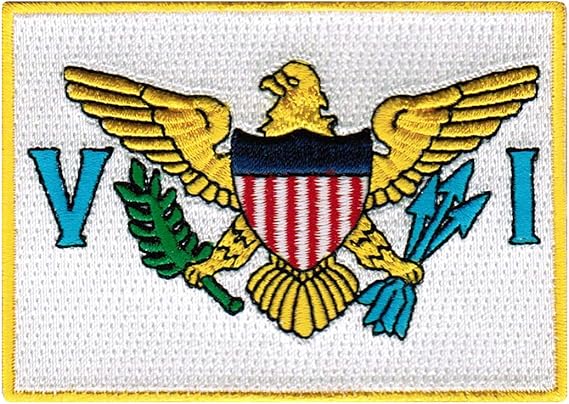 Amazon.com: US Virgin Islands Flag Embroidered Patch Iron-On Caribbean ...