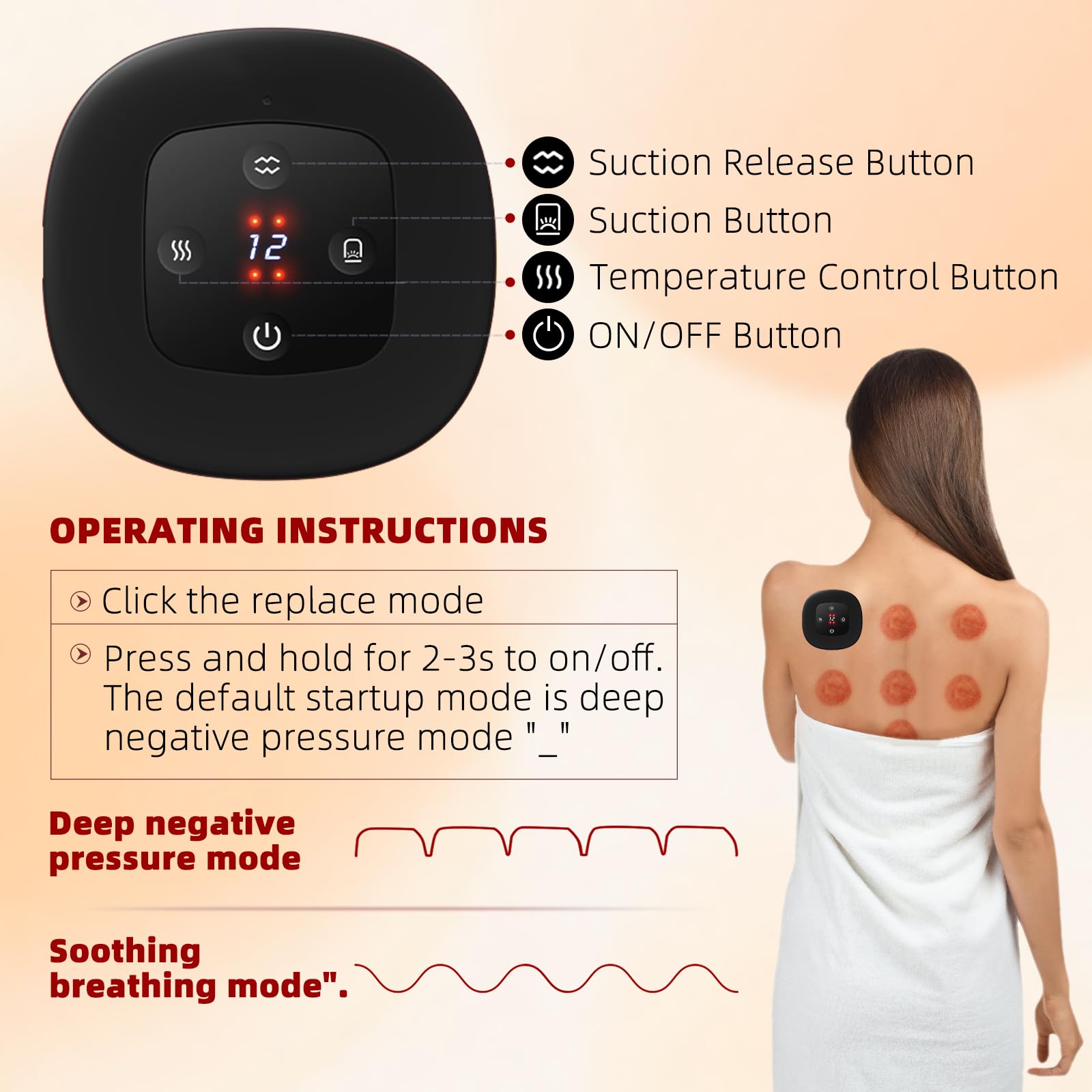 Mua Electric Cupping Device with 12 Level Suction and Temperature ...