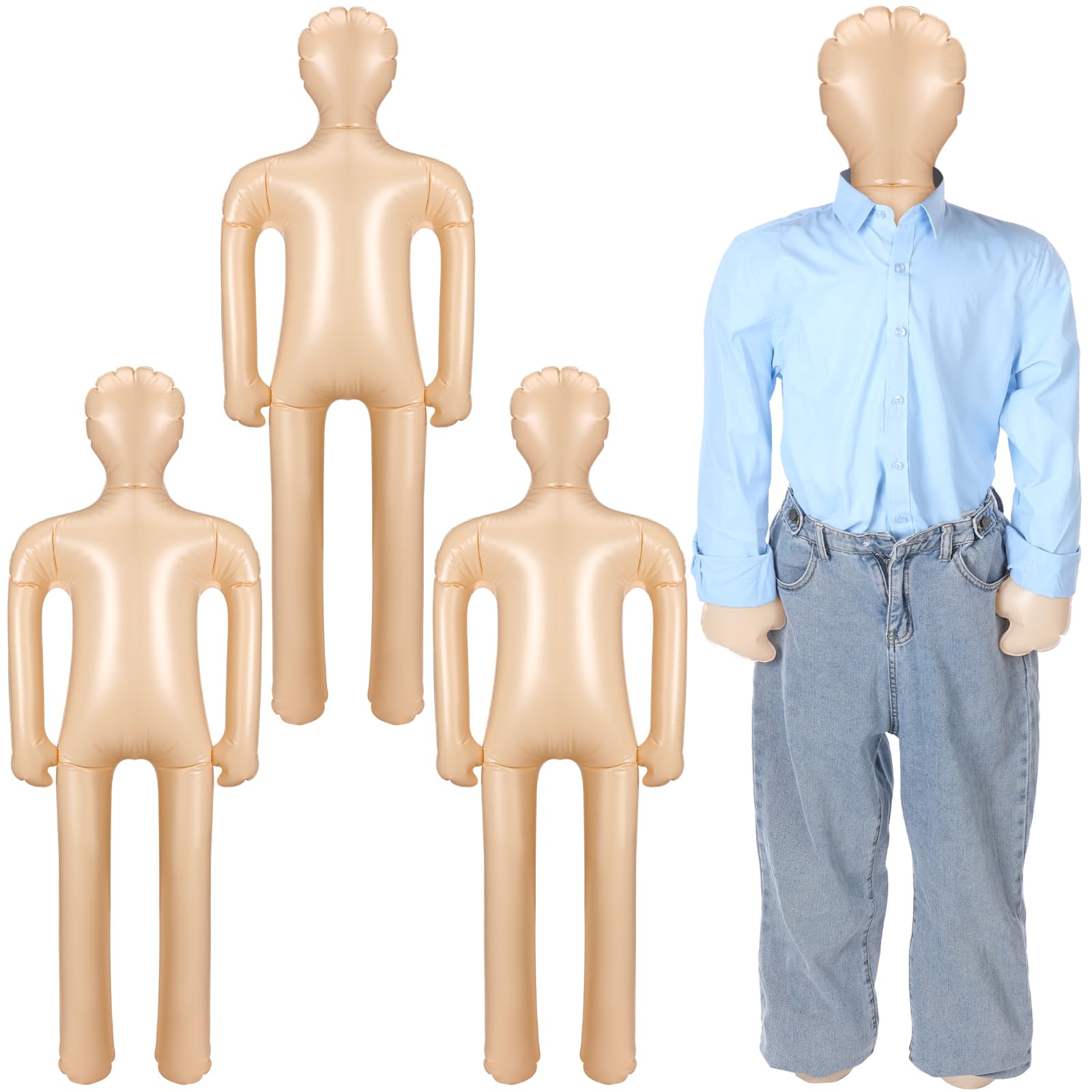 Geetery 4 Pcs 60" Full Size Inflatable Body Mannequin Inflatable Nude ...